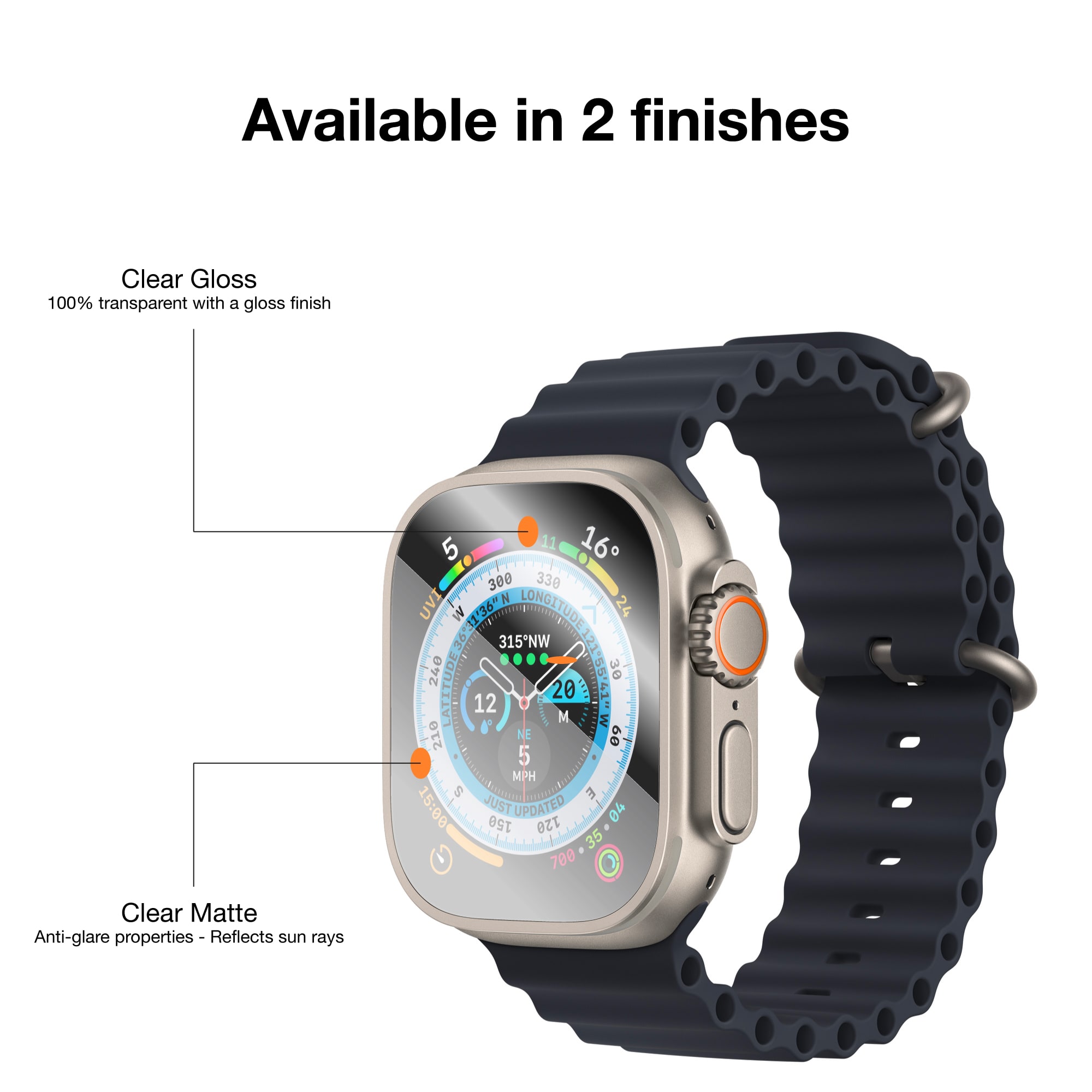 2 x Apple Watch Ultra 2 TPU Film Screen Protector - Self-healing ...